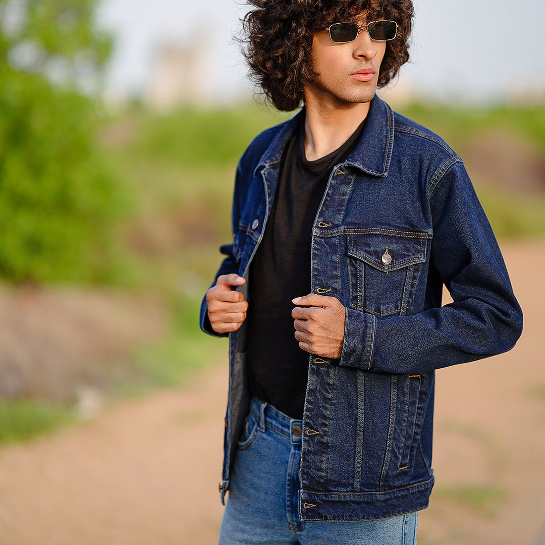 Dark Blue Mens Jacket – The Denim Company